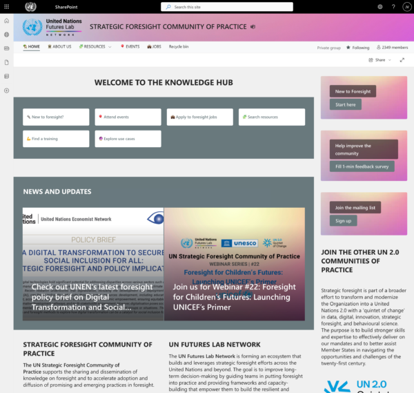 Read our UN Strategic Foresight Community of Practice newsletters