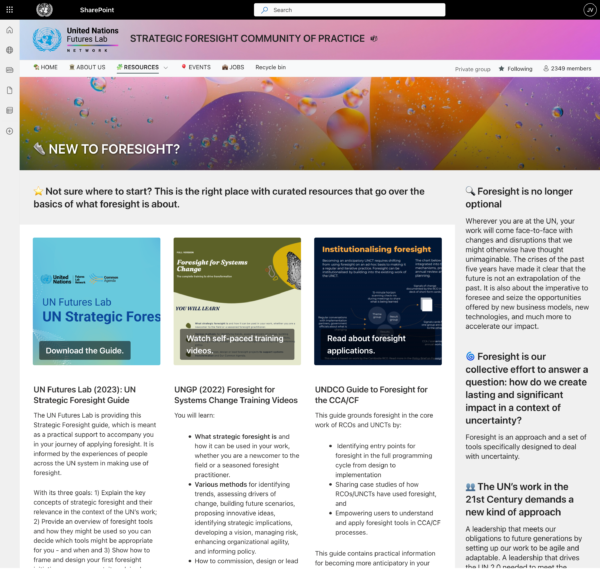 Read our UN Strategic Foresight Community of Practice newsletters